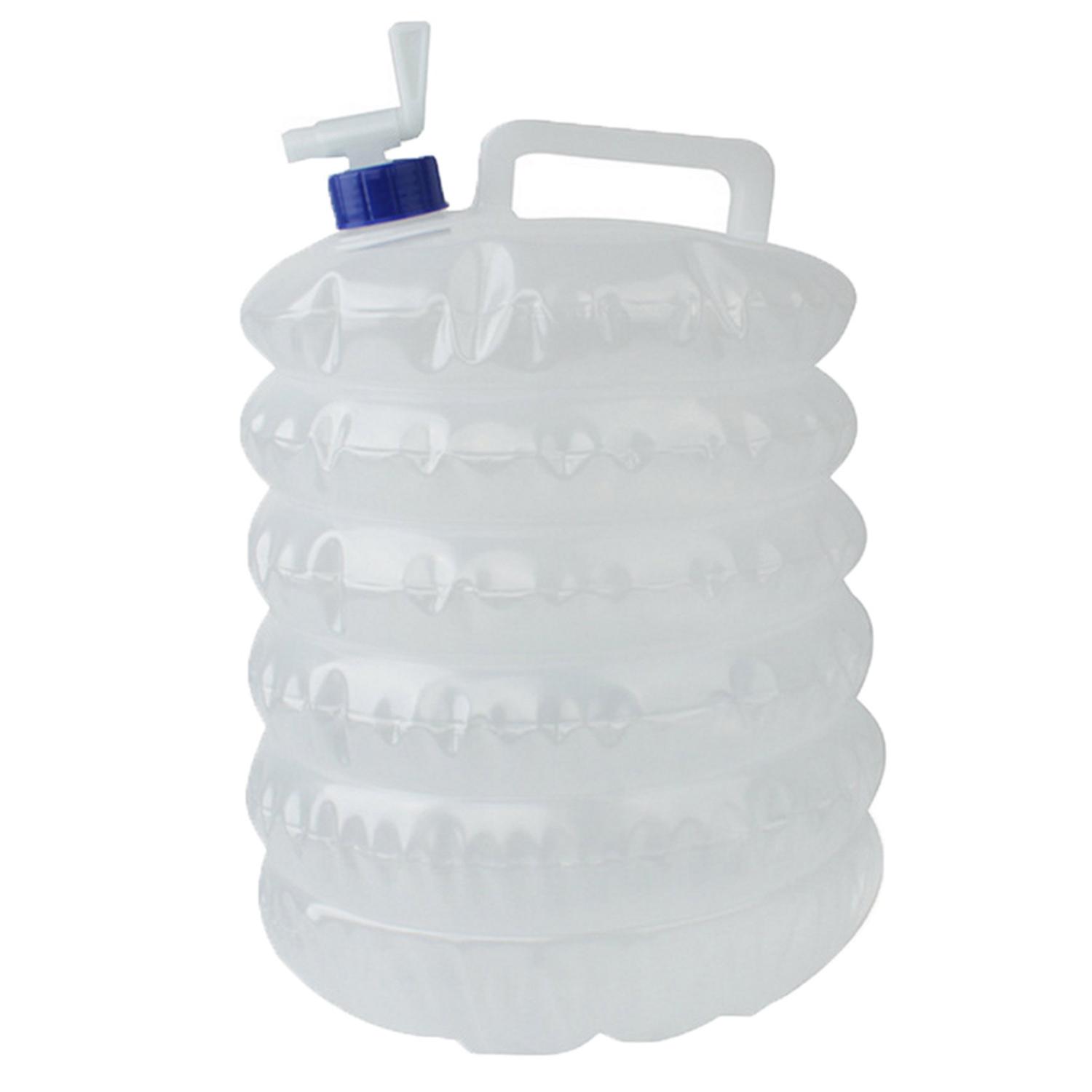 Vandbeholder med hane, sammenklappelig - 15 L Transparent | Transparent ...