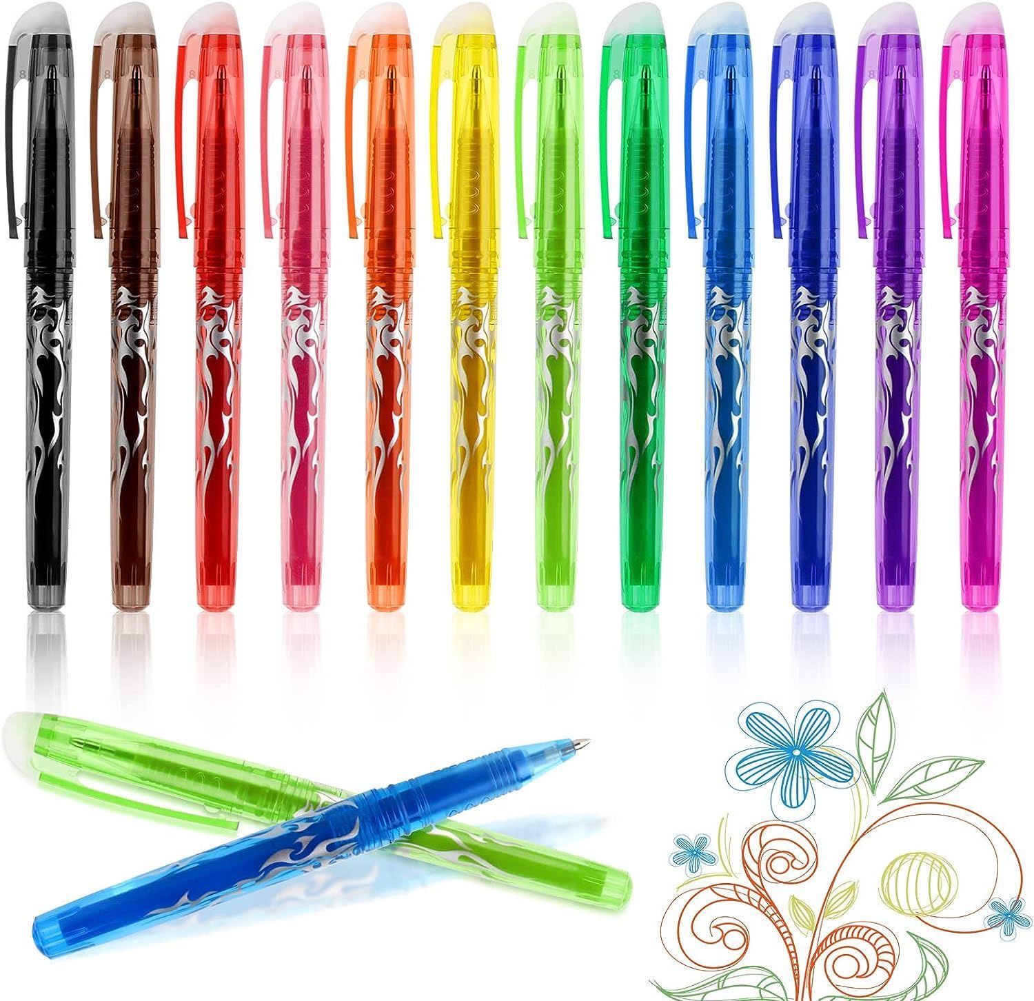 Erasable Ink Pens, Erasable Ink Pens med gel - 12-pak | CDON