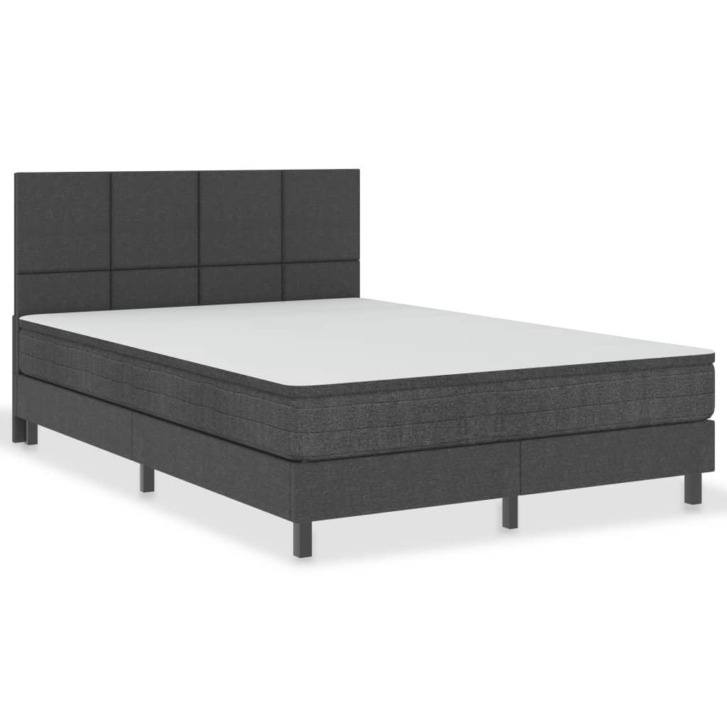 vidaXL seng med boxmadras 140x200 cm stof mørkegrå | CDON