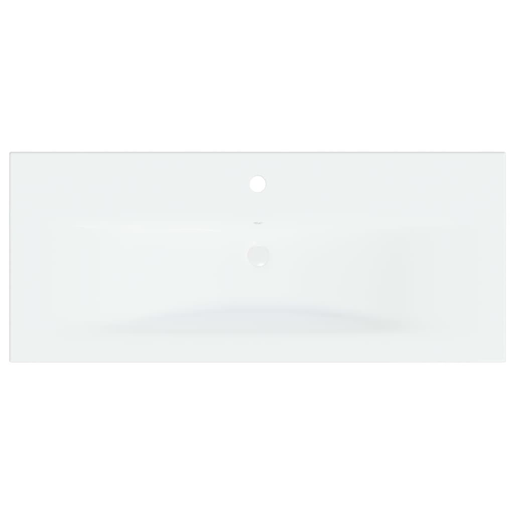 vidaXL Sisäänrakennettu pesuallas hanalla 91x39x18cm keraamikka valk ...