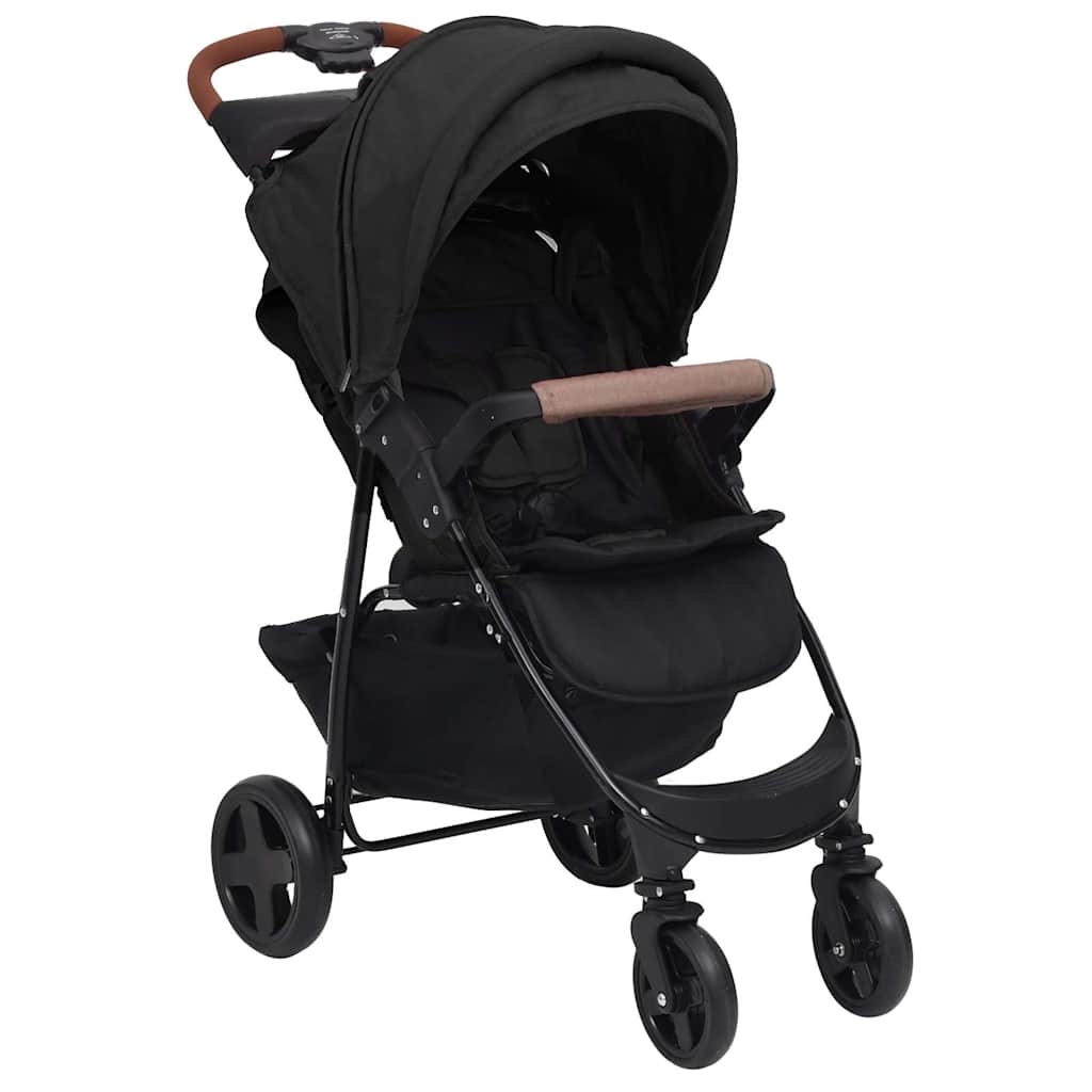 vidaXL Barnvagn 2-i-1 antracit stål | CDON