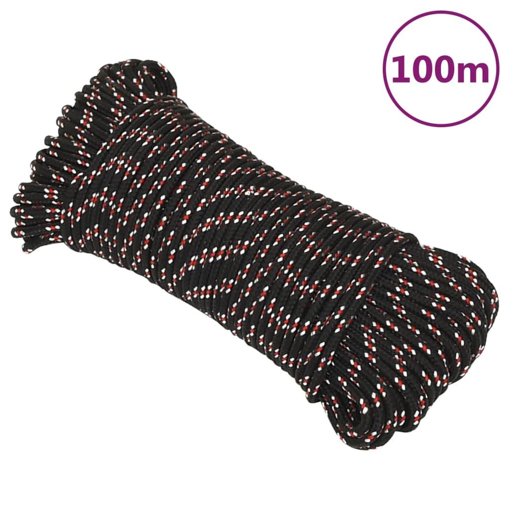 vidaXL Båtlina svart 3 mm 100 m polypropen | CDON