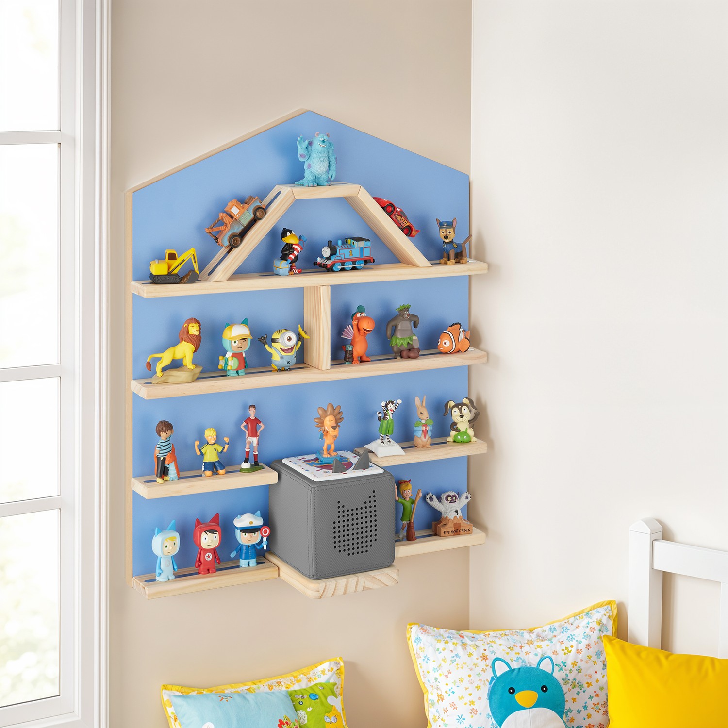 Vägghylla Mylittle Story, för upp till 50 figurer - blå | CDON