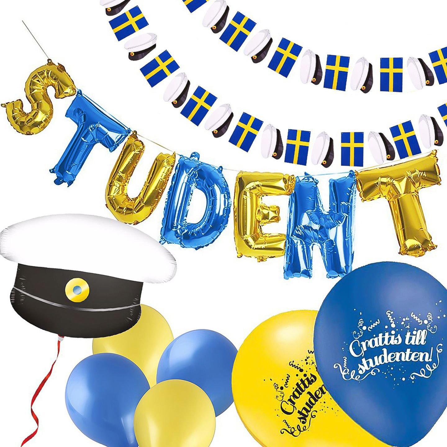 Opiskelijapaketti L - Ilmapalloja & Serpentiinejä Ylioppilaalle | CDON