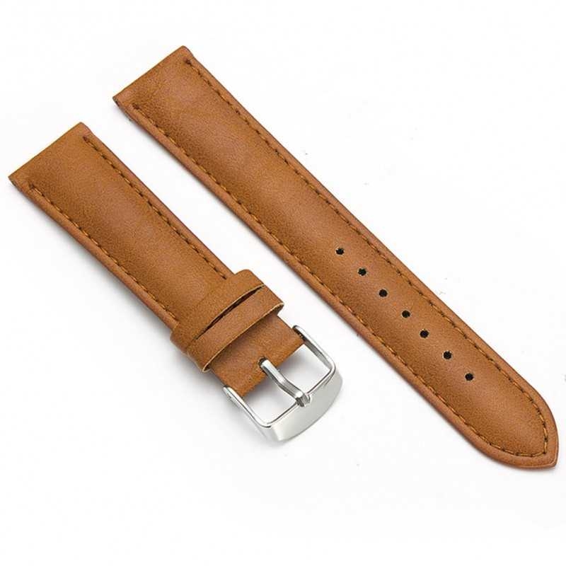 Klockarmband Ljusbrunt PU-Läder 18/20/22mm - Stålspänne | CDON