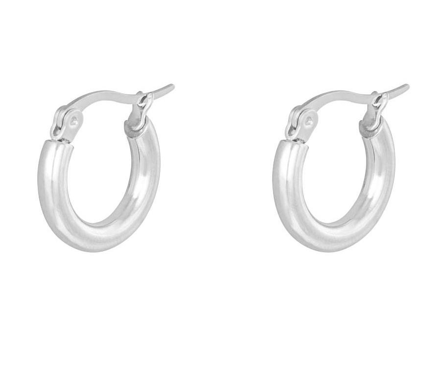 Klassiska Blanka Små Silver Örhängen / Hoop / Creoler i Rostfritt Stål ...