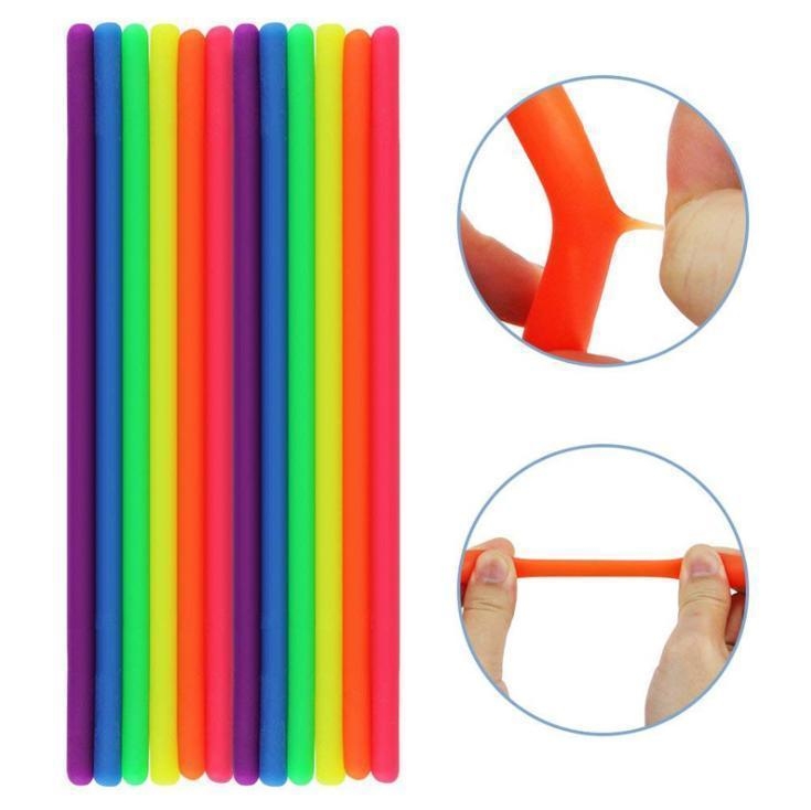 12-pack Stretchy Noodle String Neon Children Fidget Sensory Toy ...