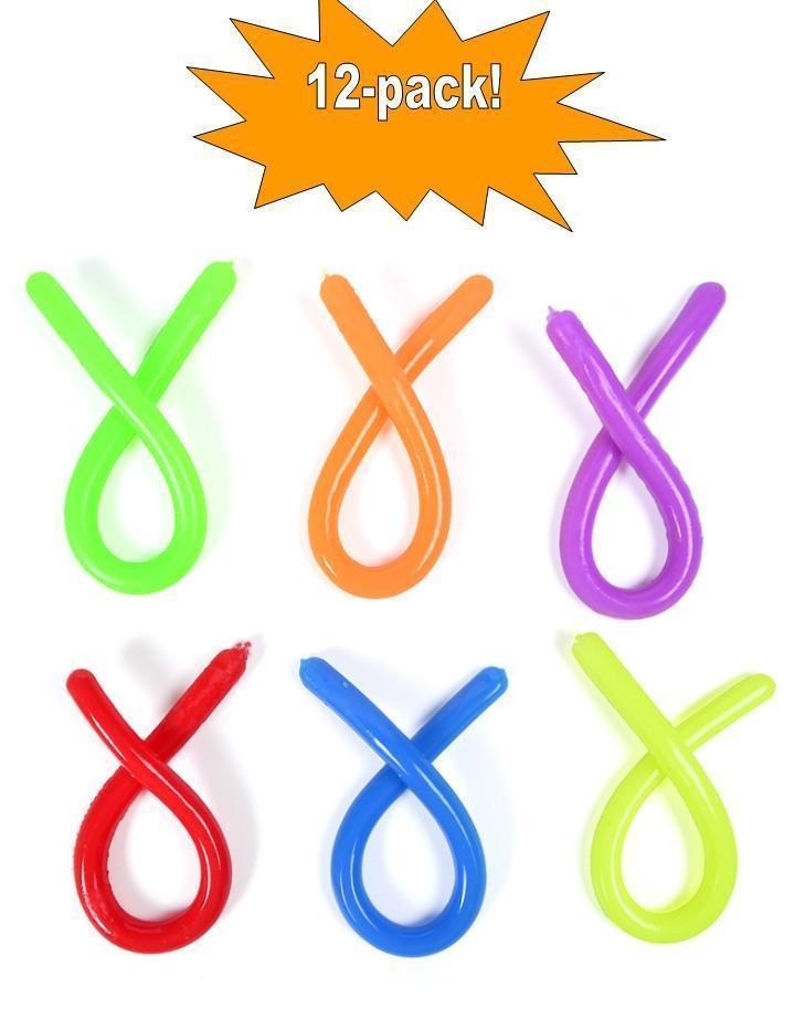 12-pack Stretchy Noodle String Neon Children Fidget Sensory Toy ...