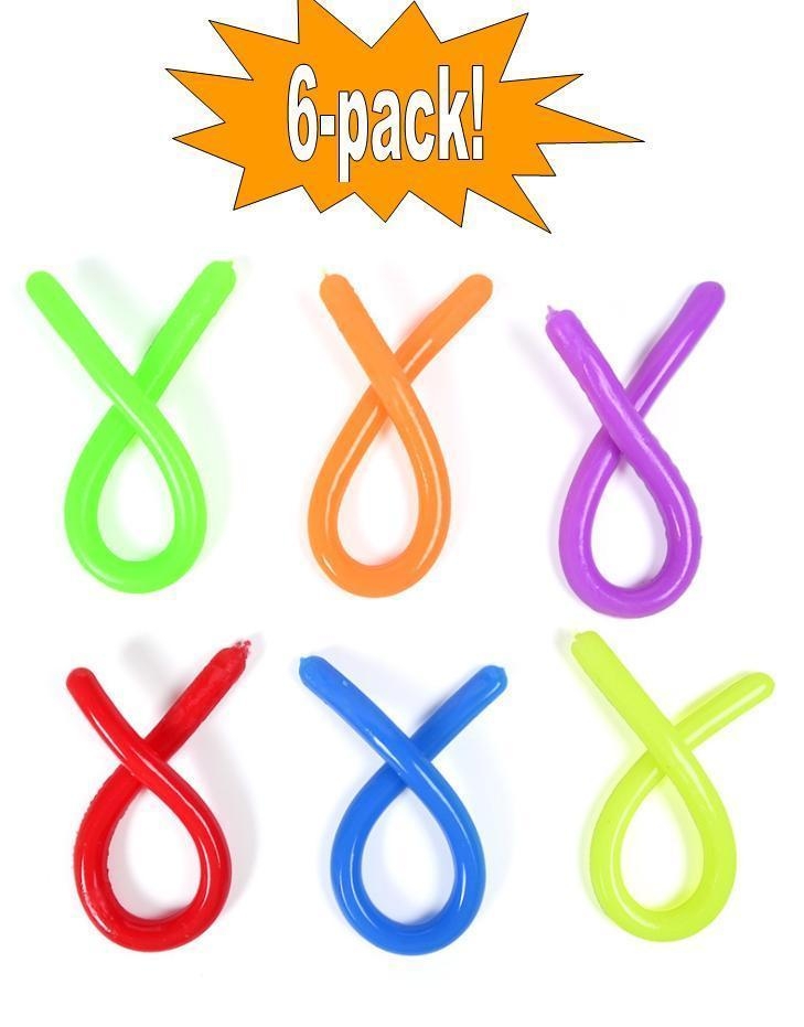 6-pack Stretchy Noodle String Neon Children Fidget Sensory Toy ...