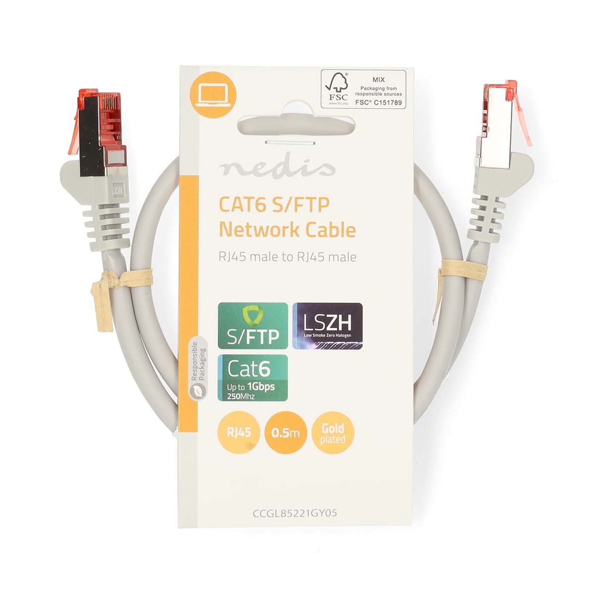 CAT6 Nätverkskabel | RJ45 hane | RJ45 hane | S/FTP | 0.50 m | Rund ...