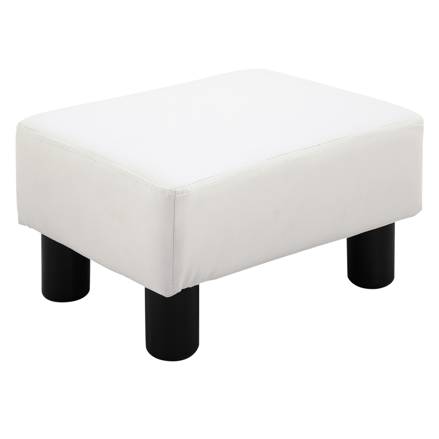 Fotpall Chesterfield-Pall Av Konstläder, Vit, 40X30X24Cm | CDON