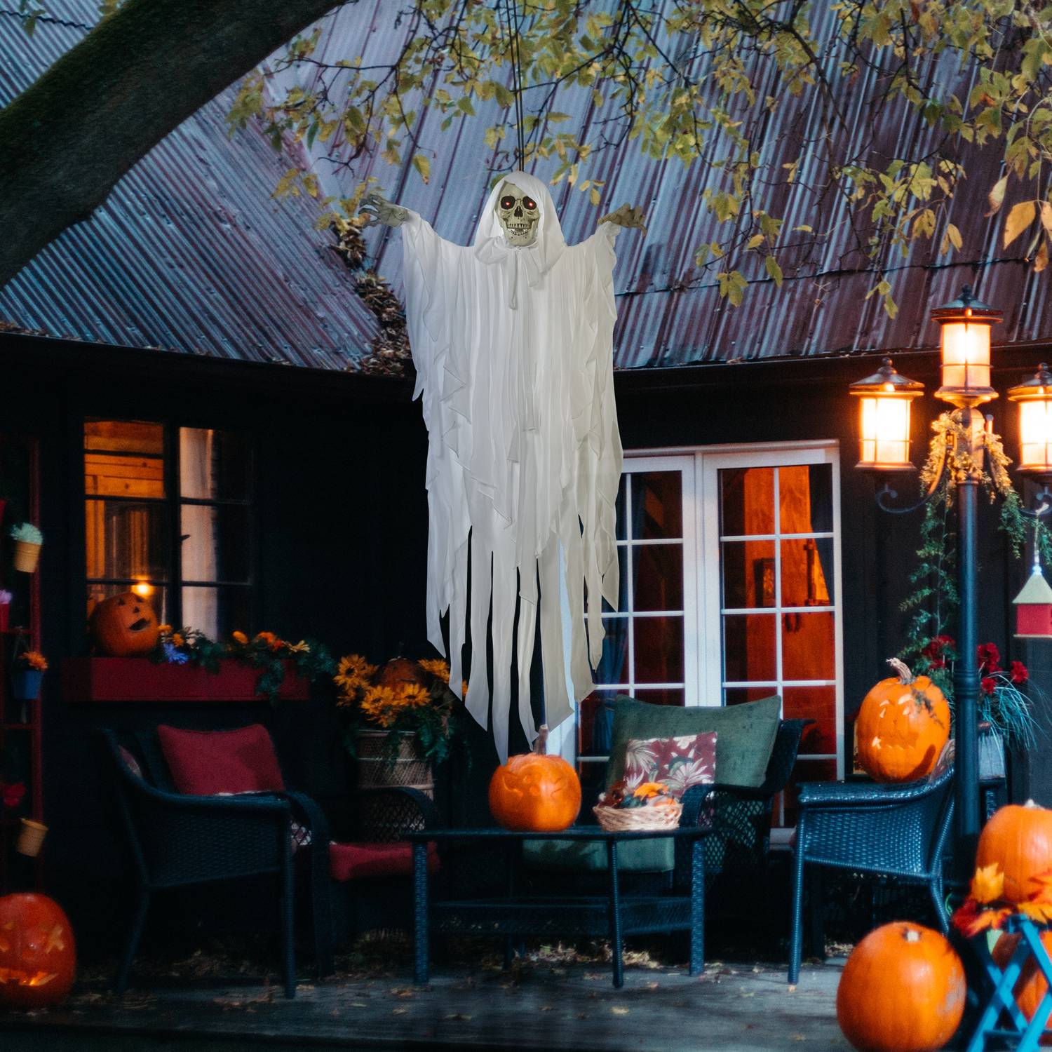 Aurinkoinen 153 Cm Halloween-Koristelu Kauhu Ghost Riippuva Luuranko ...
