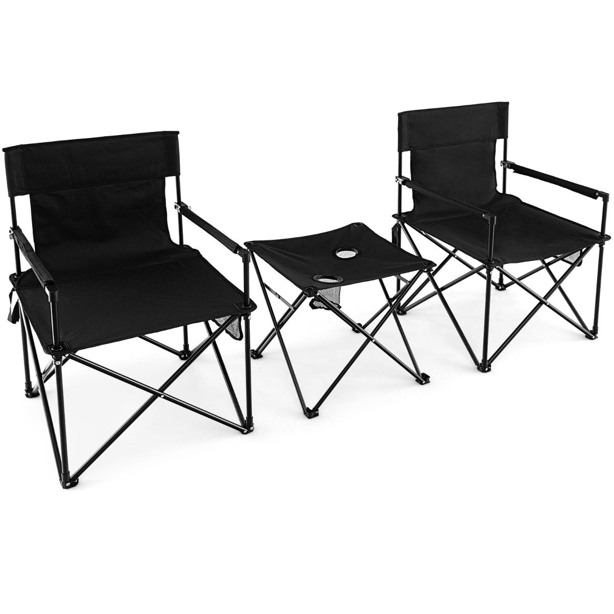 Overdimensionerede campingstole med bord & 2 drinksholdere ...
