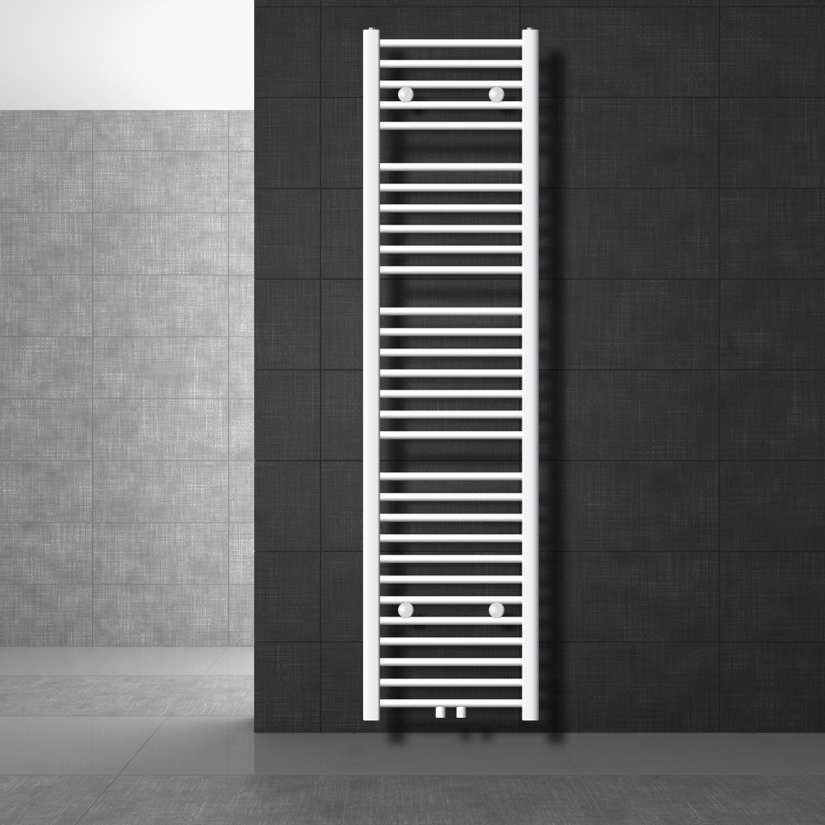 Radiator Handduk ECD Germany Modell Sahara 400 x 1800 mm vit böjd med ...