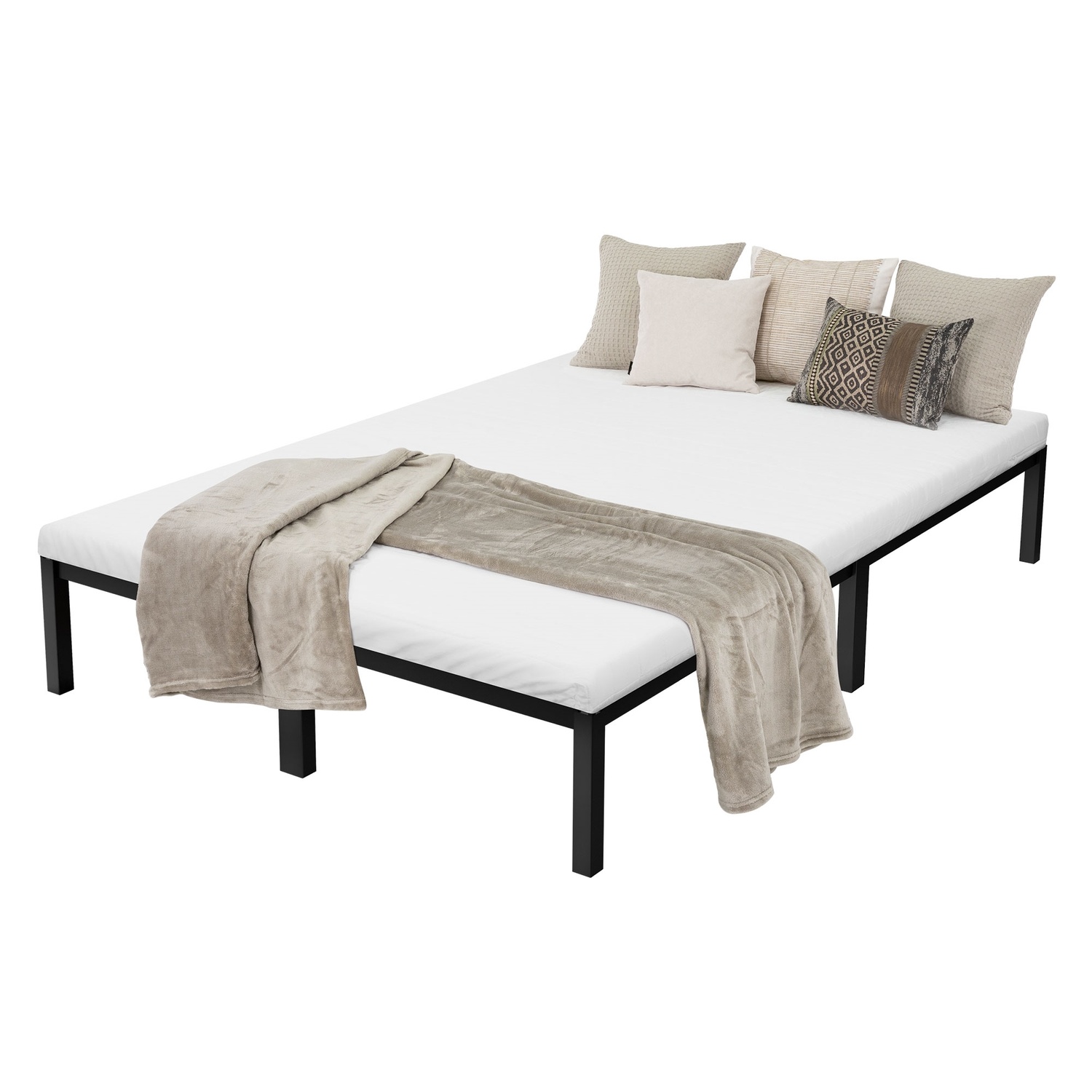 ML Design metal seng 140x200cm på stålramme med slattedramme, sort ...