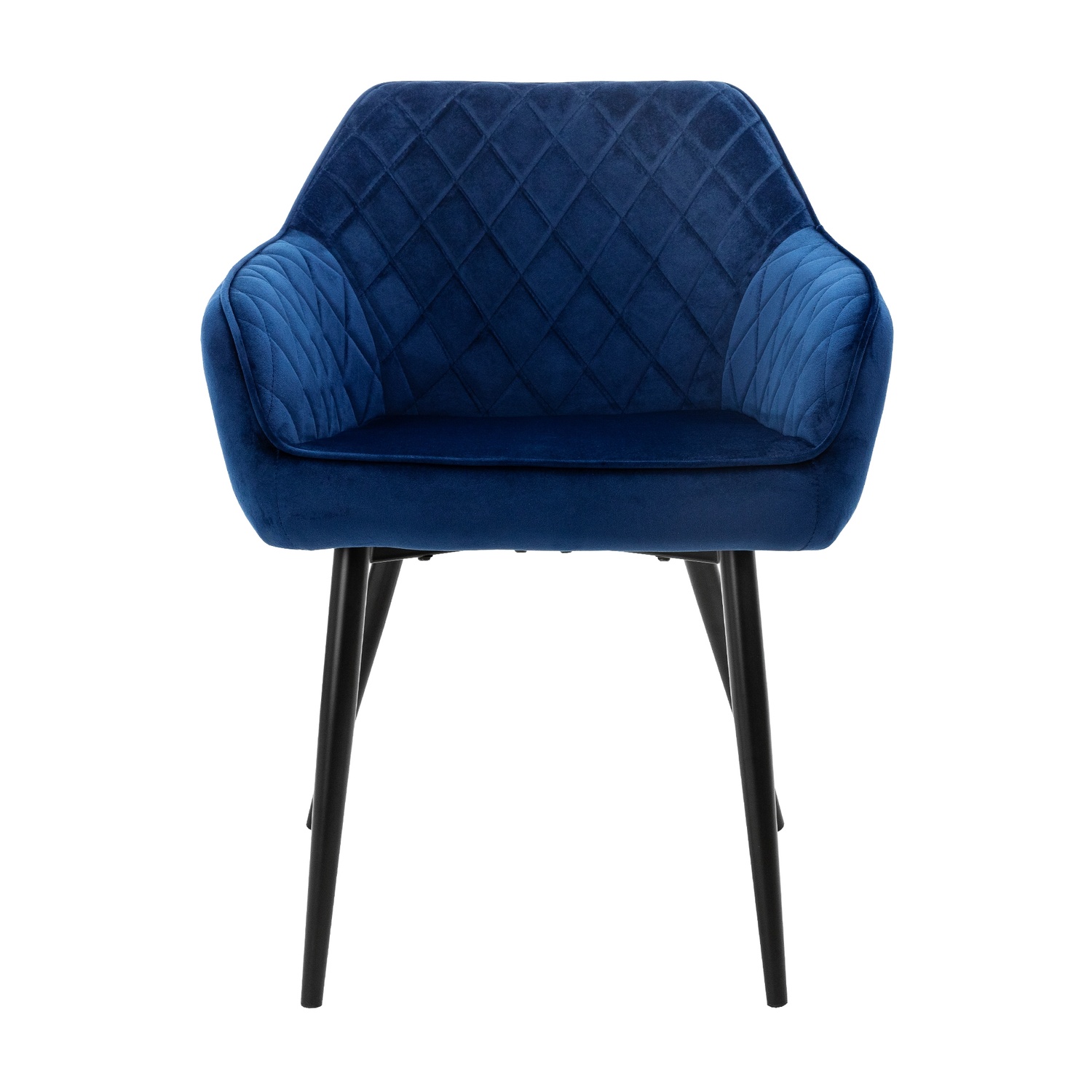 ML-Design 2 stk. spisestuestole med armlæn og ryglæn; mørkeblå ...