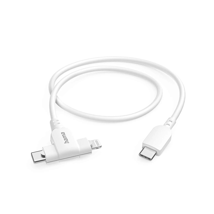 Hama USB-C Till USB-C eller Lightning 1.5m Kabel - Vit | CDON