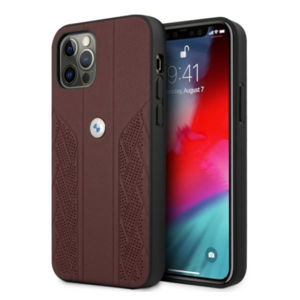 BMW Läder Curve Perforate Skal iPhone 12 / 12 Pro - Röd | CDON