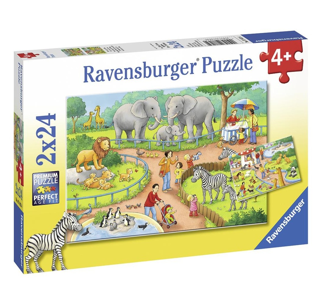 Ravensburger pussel 2x24 st En dag på djurparken | CDON