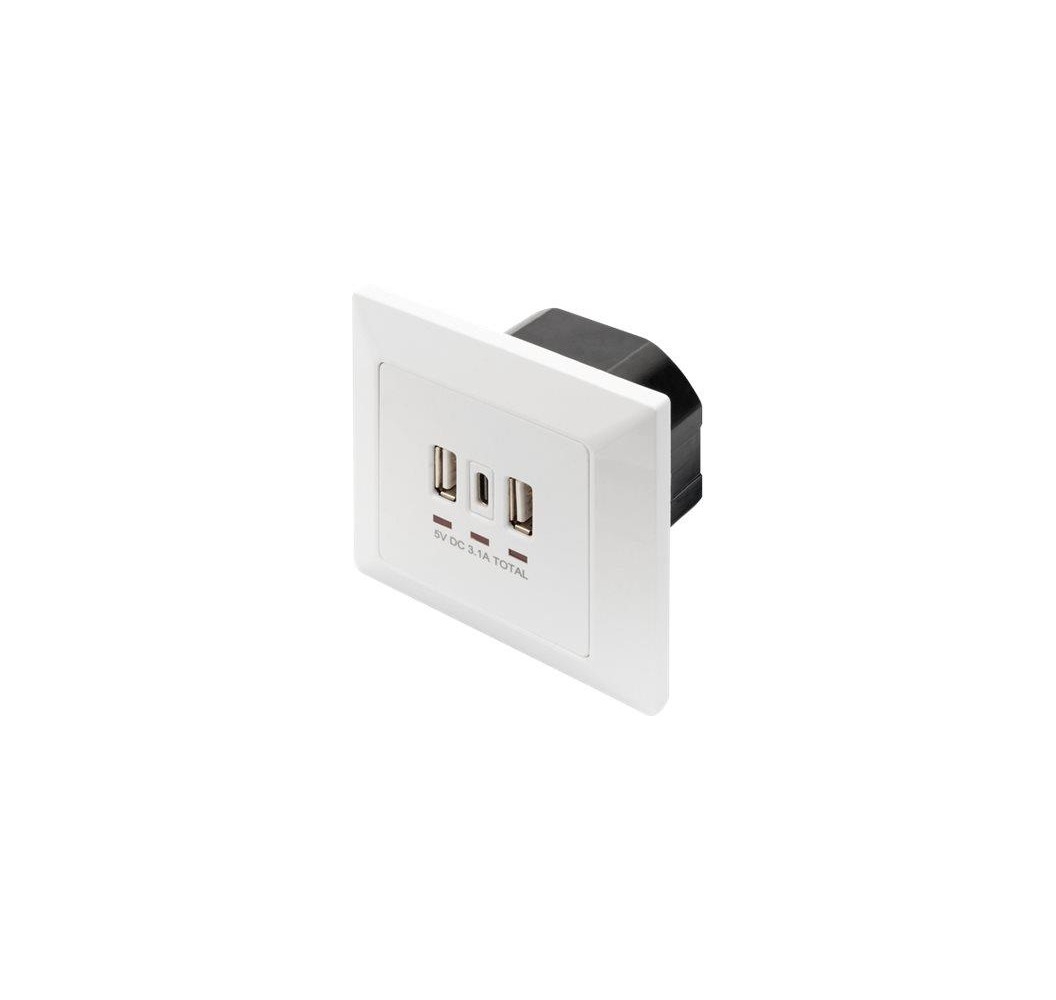Digitus, uttag med USB A & USB-C-portar, infällt | CDON