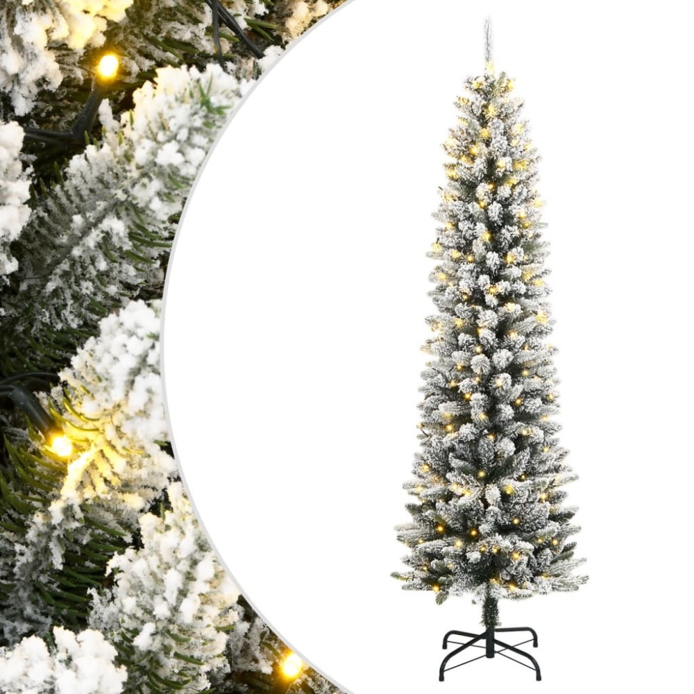 Plastgran med 150 LEDs och snö 150 cm | CDON