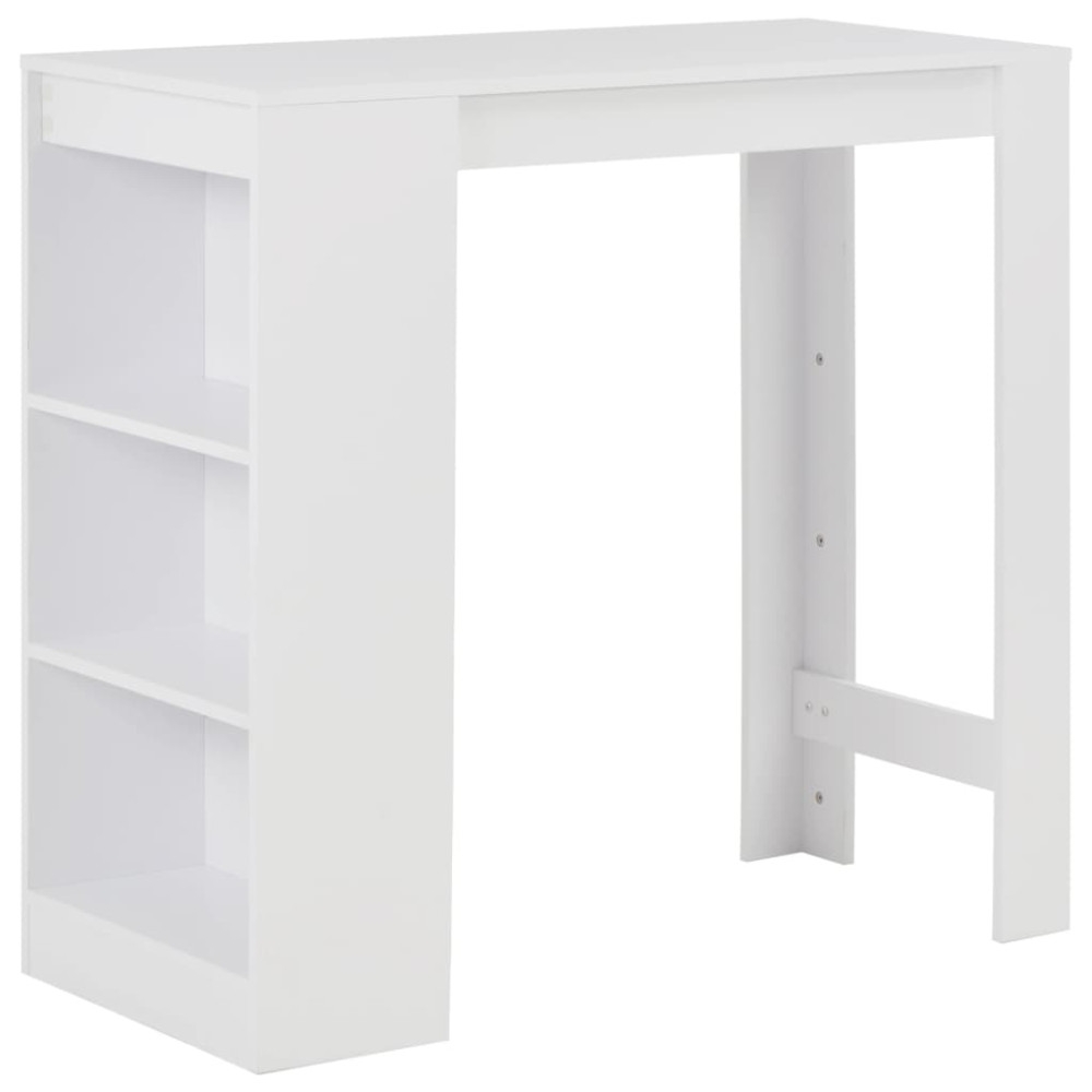 Barbord med hylla vit 110x50x103 cm | CDON