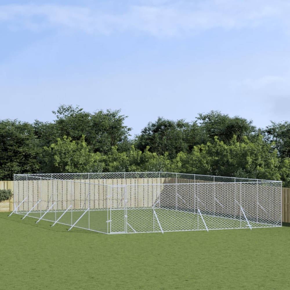 Hundgård för utomhusbruk silver 8x12x2 m galvaniserat stål | CDON