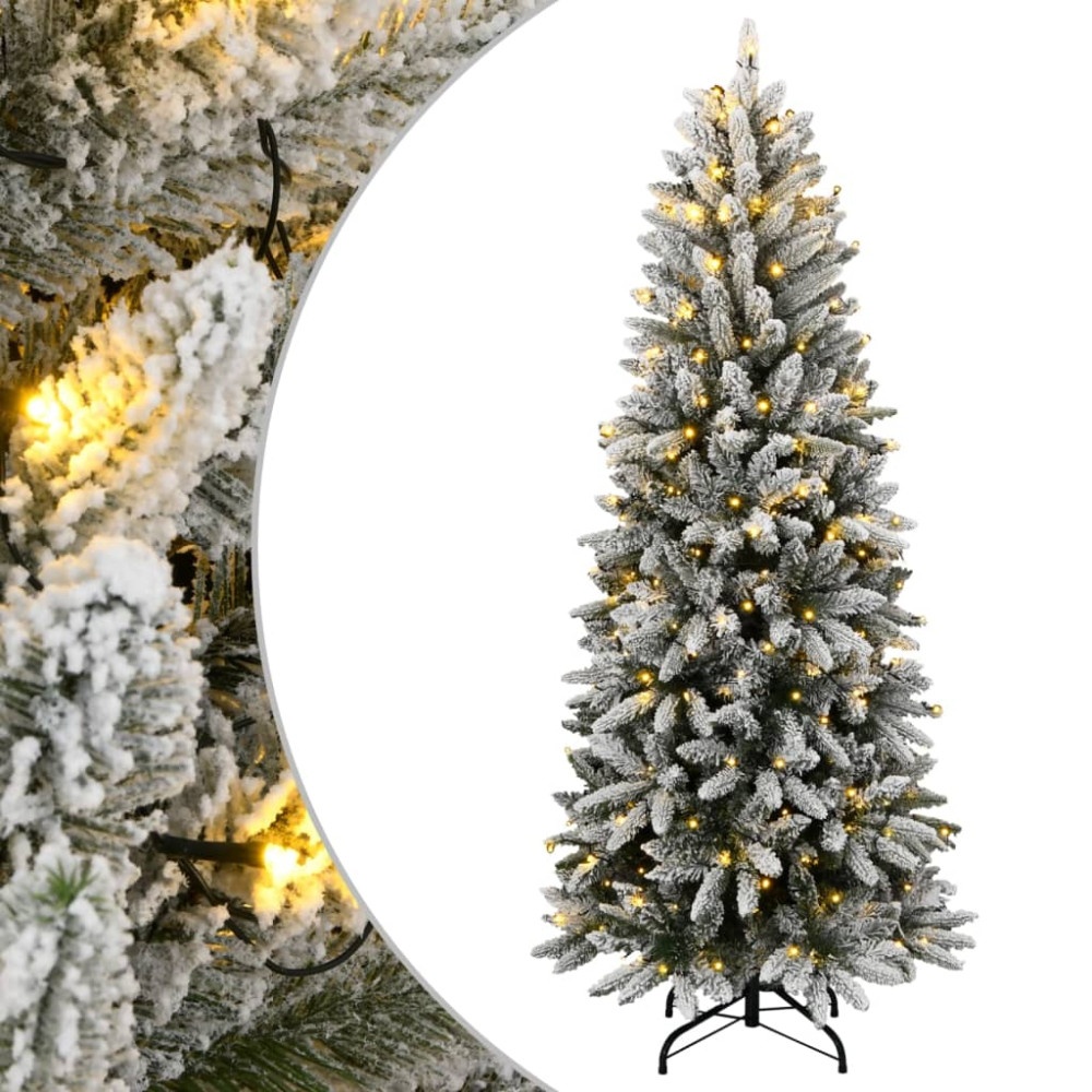 Plastgran med 300 LEDs och snö 210 cm | CDON