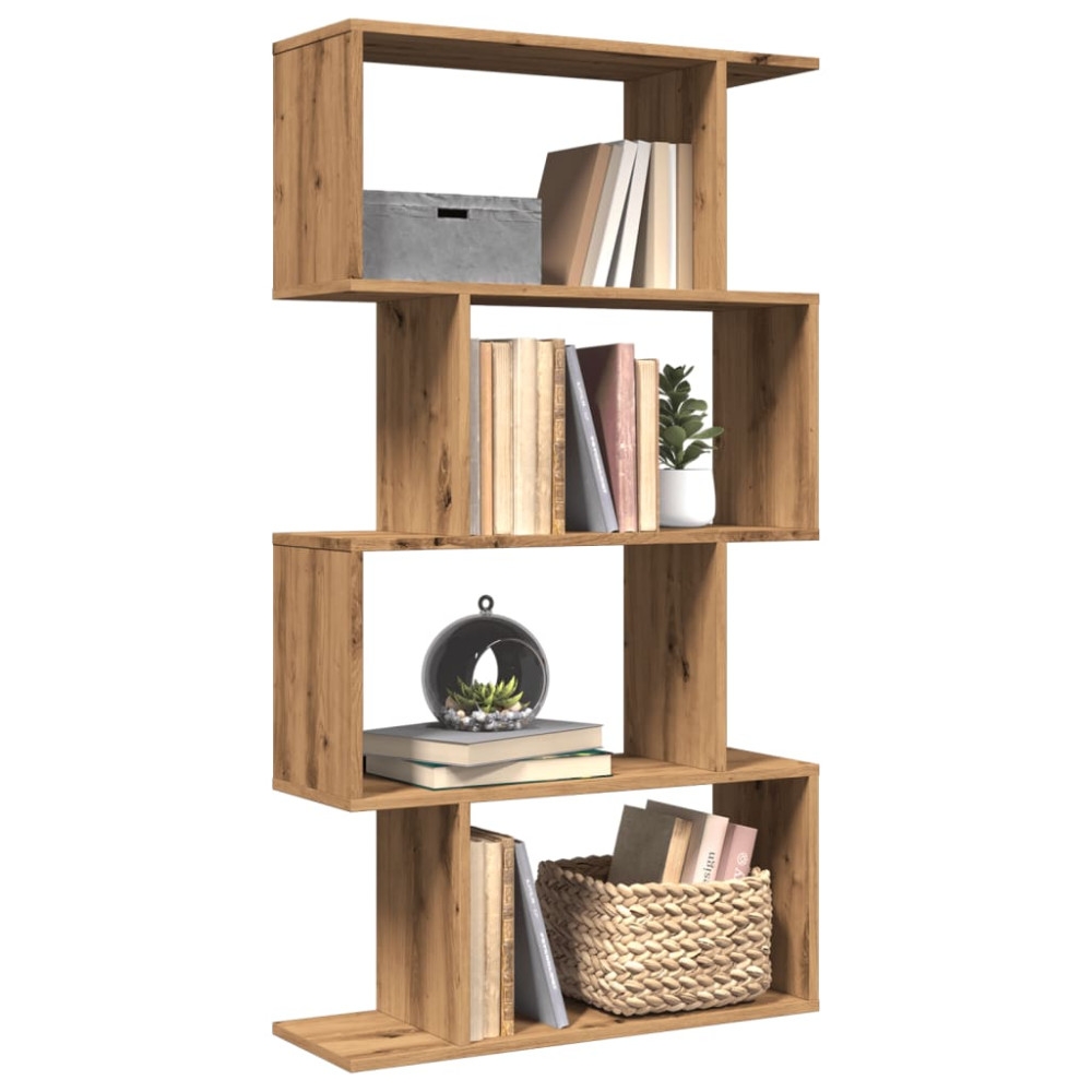 Bokhylla/Rumsavdelare 4 hyllplan ek 70x24x129cm konstruerat trä | CDON