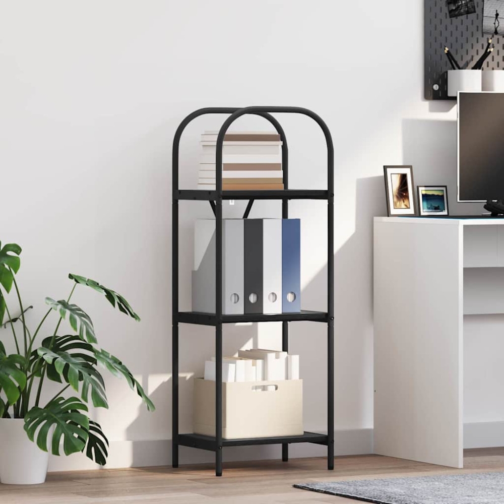 Hyllsystem Svart ek 40 x 30 x 109 cm Konstruerat trä | CDON