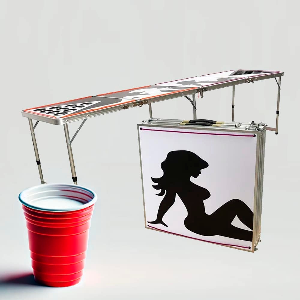 Beer Pong-bord med lys – kopper og baller inkludert (sammenleggbart) | CDON